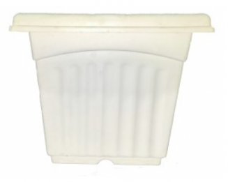 Alkarty 12 Inch Super Square White Pot
